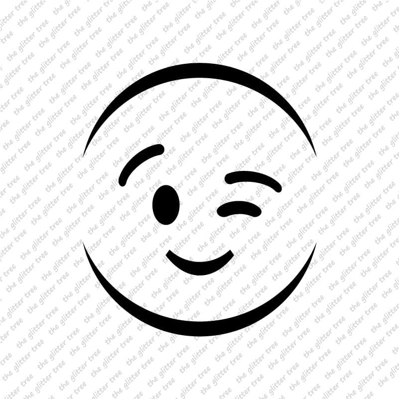 Winking Face Stencil – The Glitter Tree